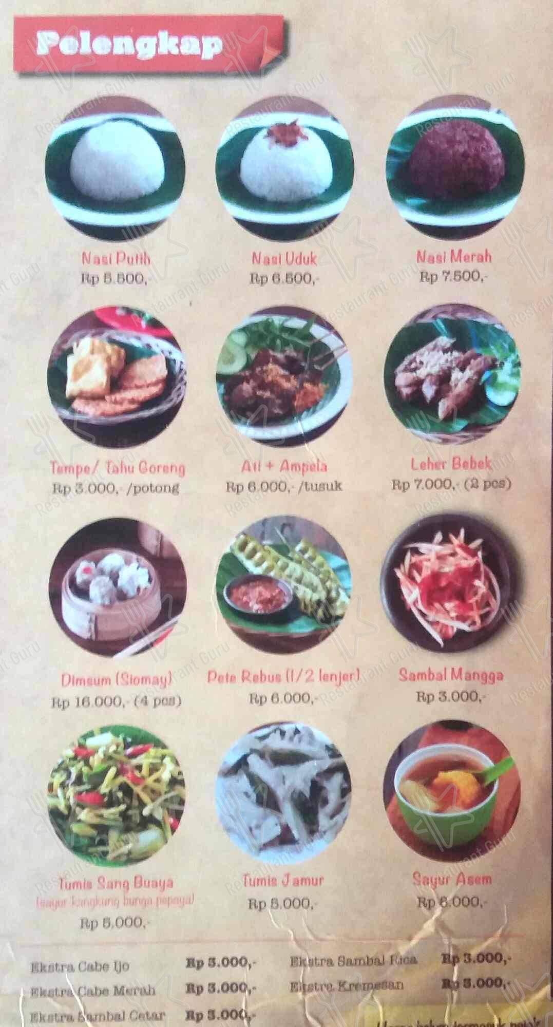 Menu at Bebek Kaleyo Bandung restaurant, Bandung, Komplek Bali Heaven