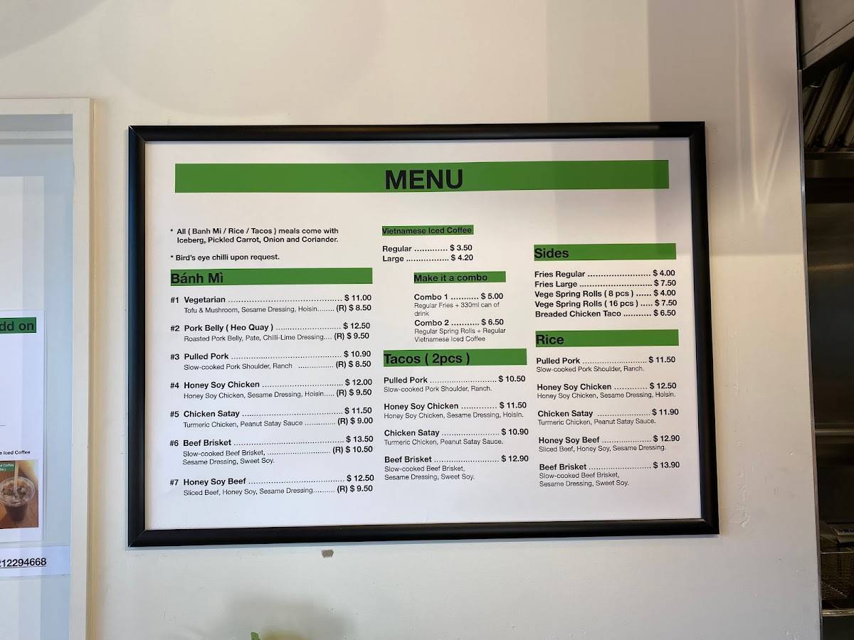 Carta del restaurante Banh Mi EM - Freshly Home Baked Bread Rolls (Bánh ...