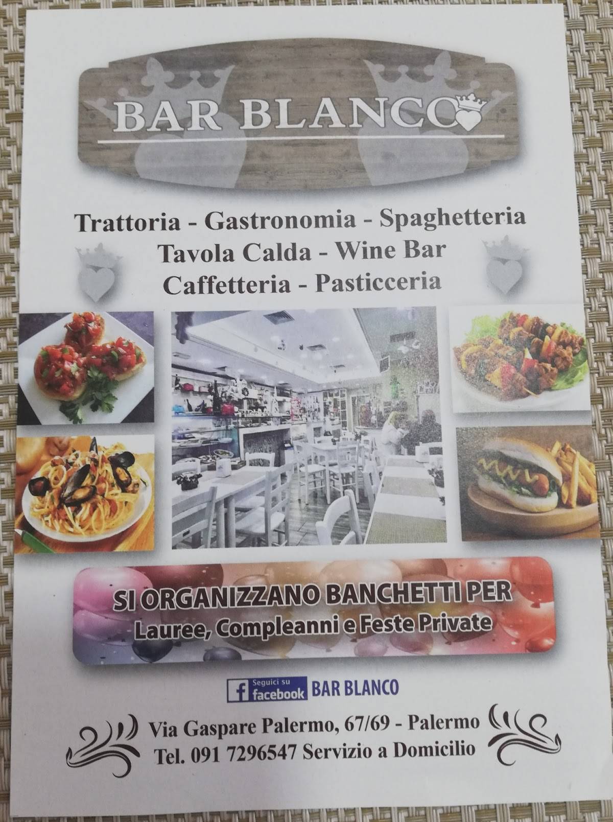 Menu da Bar Blanco, Palermo