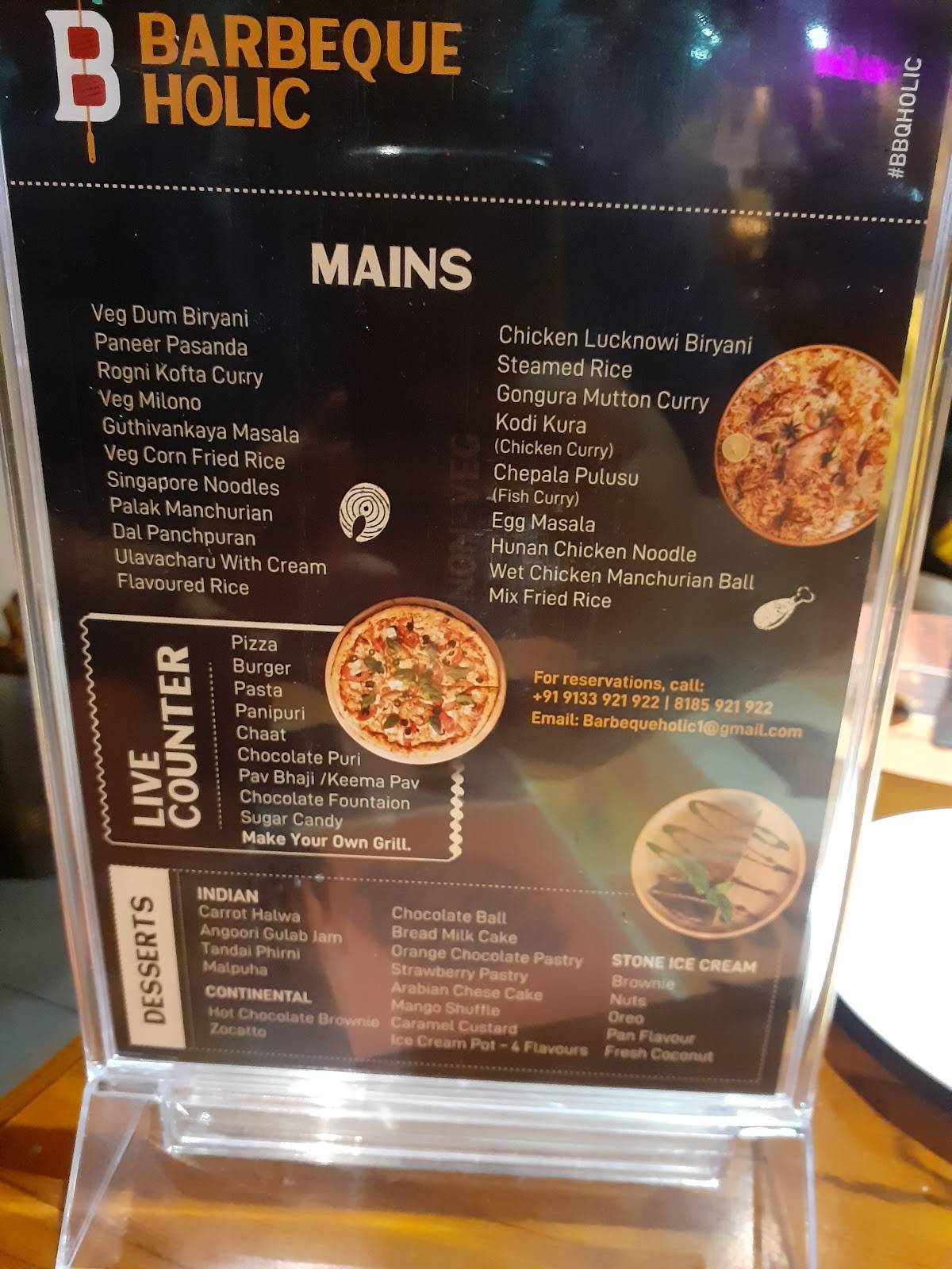 Menu at Barbeque Holic, Hyderabad
