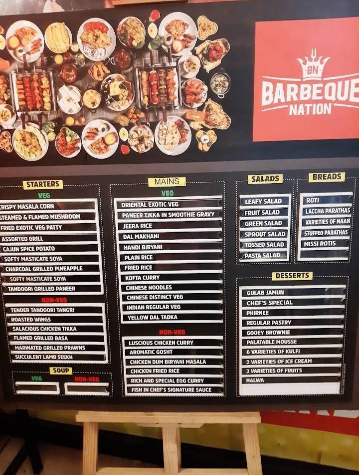 Menu at Barbeque Nation - Chandigarh - Sector 26, Chandigarh