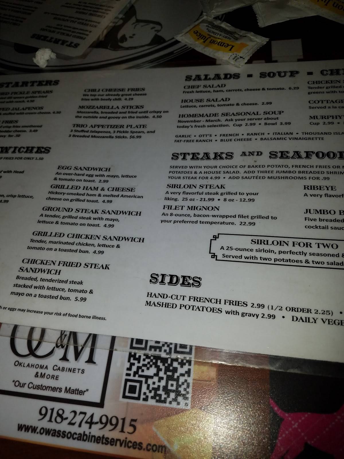 Menu at Murphy's Original Steak House steakhouse, Bartlesville