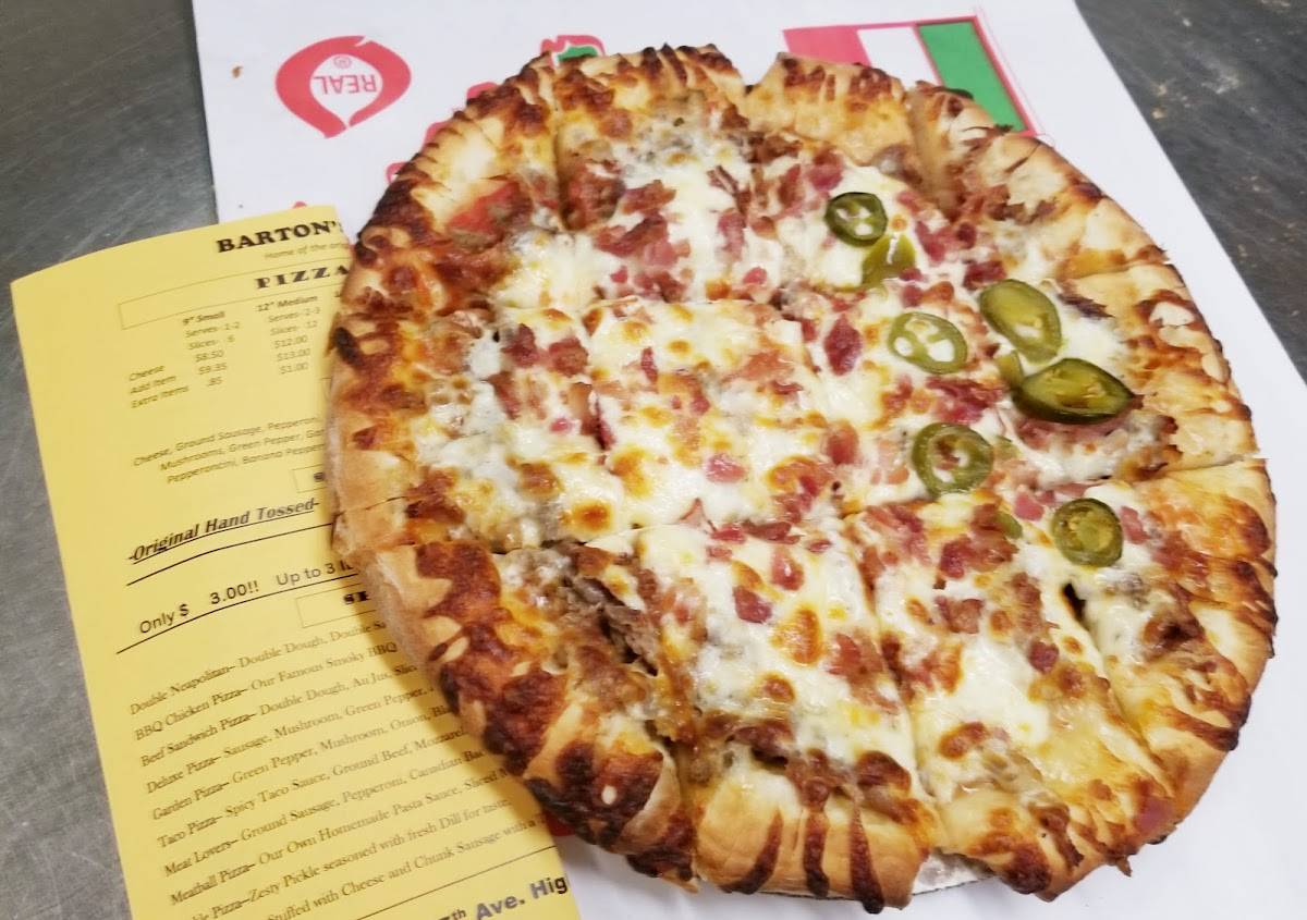 Menu at Barton's Pizzeria, Highland