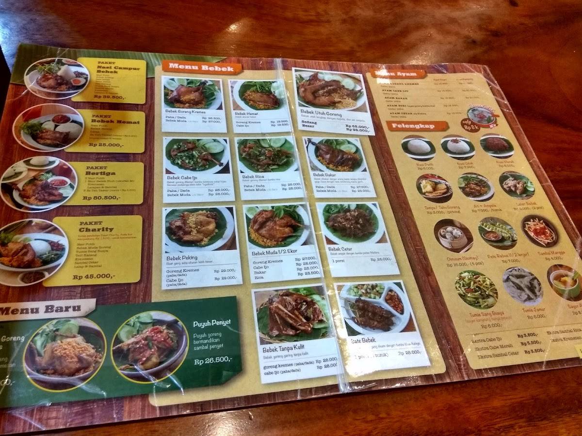 Menu at Bebek Kaleyo Bandung restaurant, Bandung, Komplek Bali Heaven