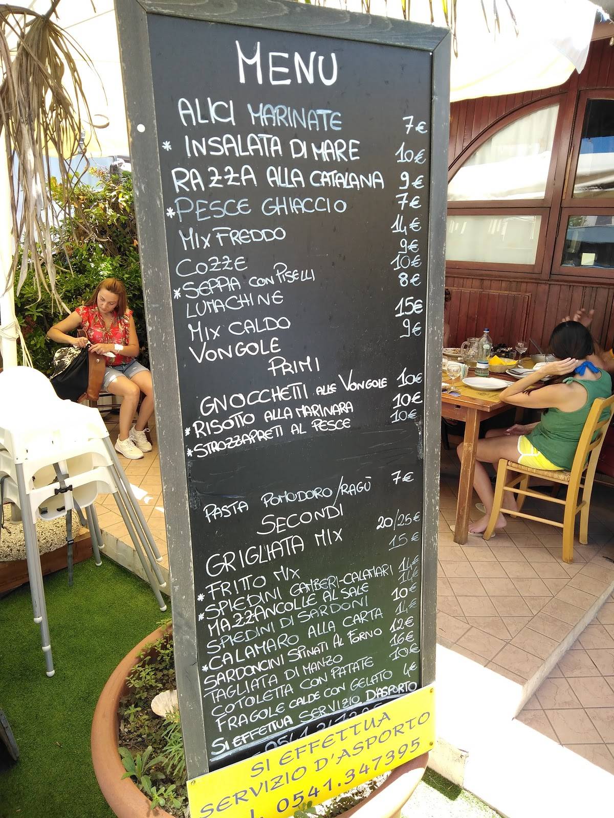 Menu da La Baracca, Bellaria