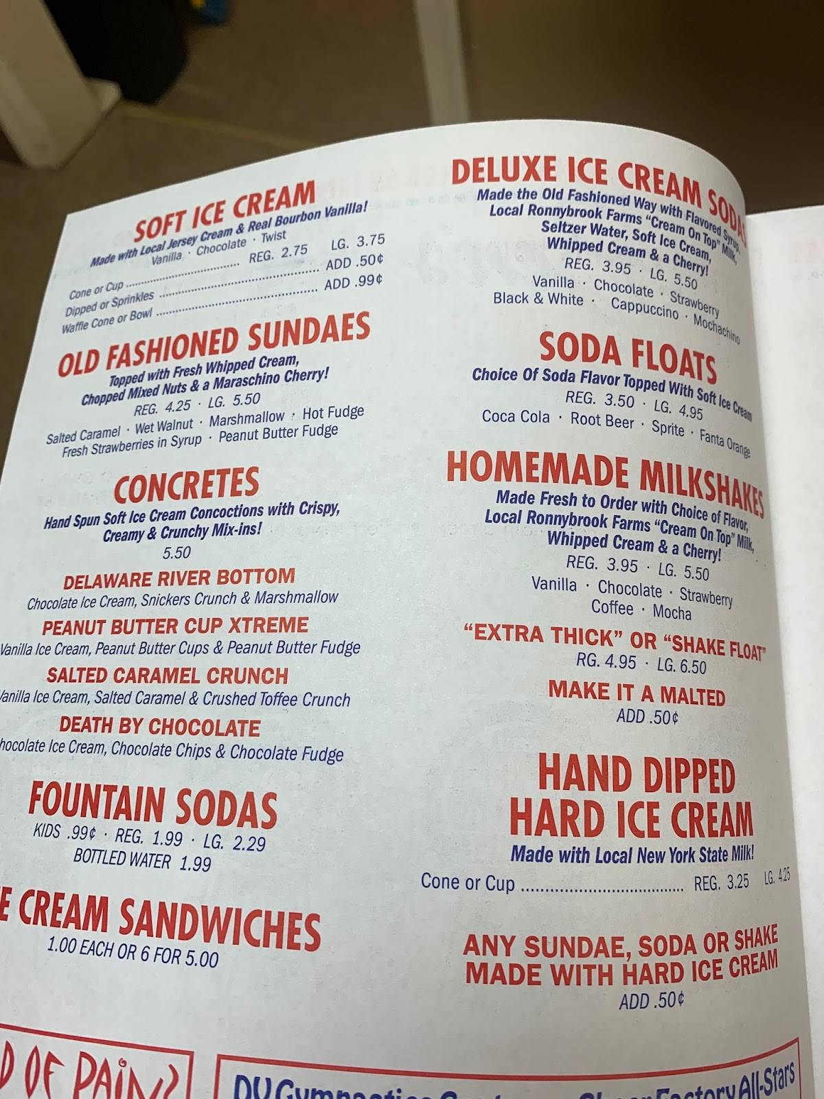 Menu at Ben's Fresh fast food, Port Jervis