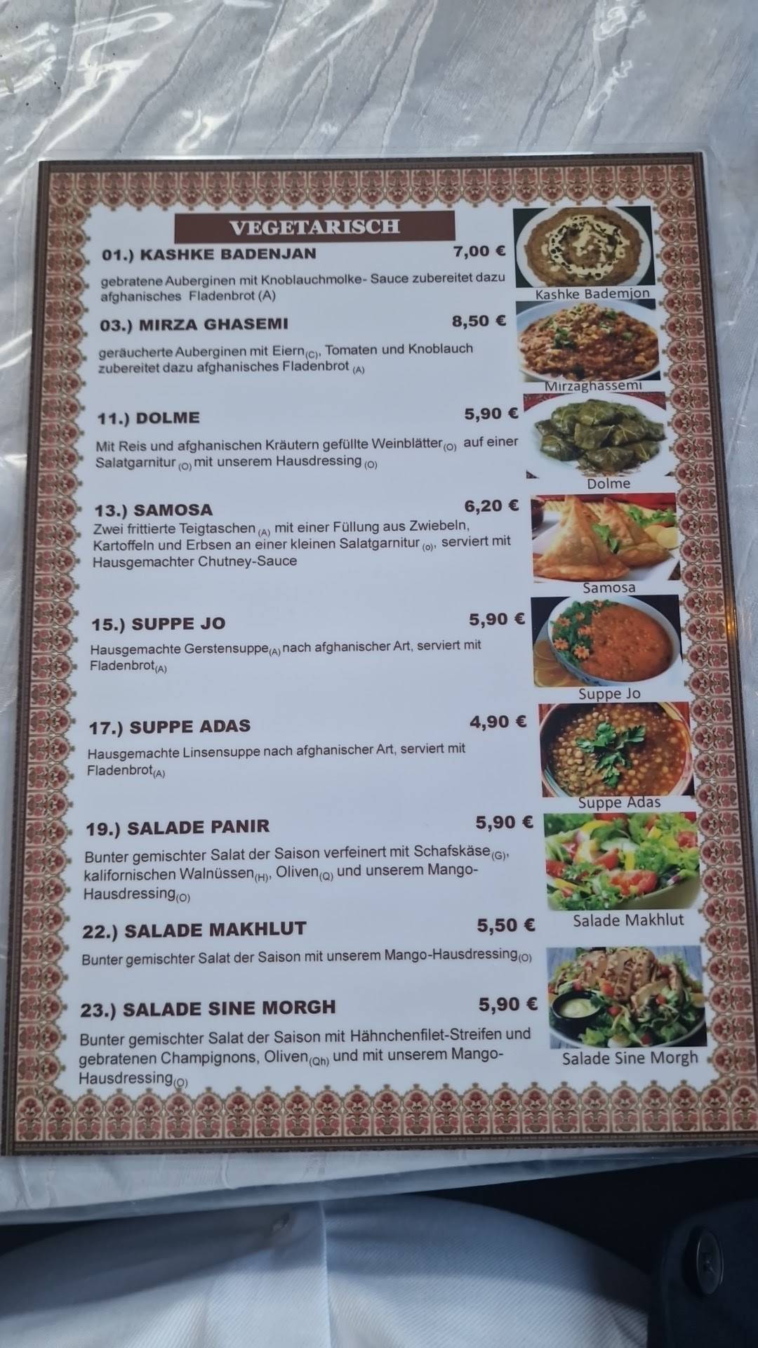 Speisekarte von Bahar Restaurant, Berlin
