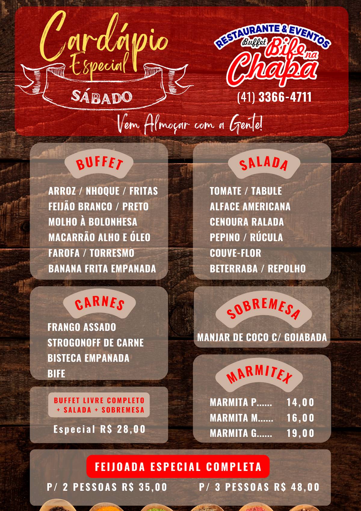 Menu em Bife Na Chapa restaurante, Curitiba
