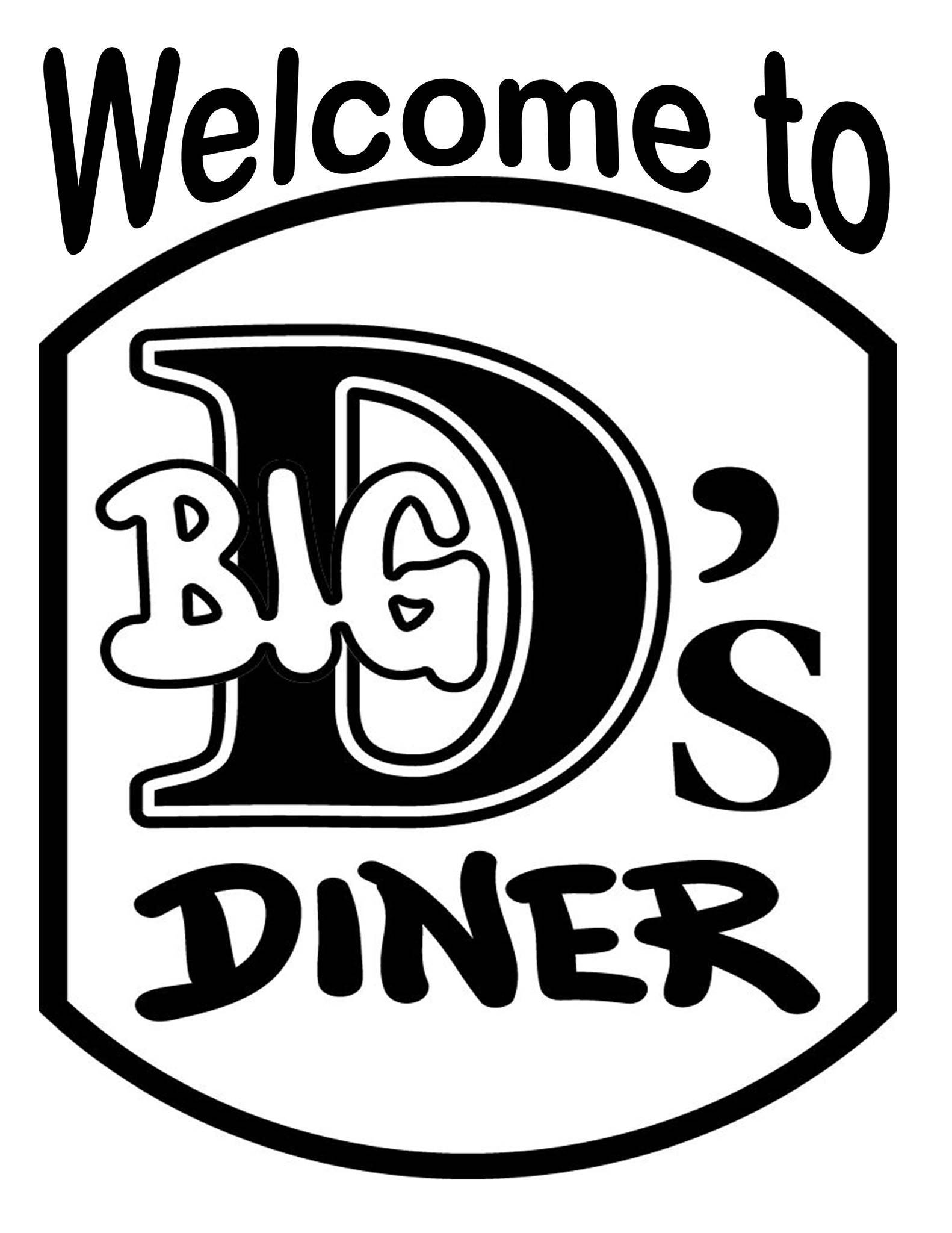Menu at Big D’s Diner restaurant, Pickford