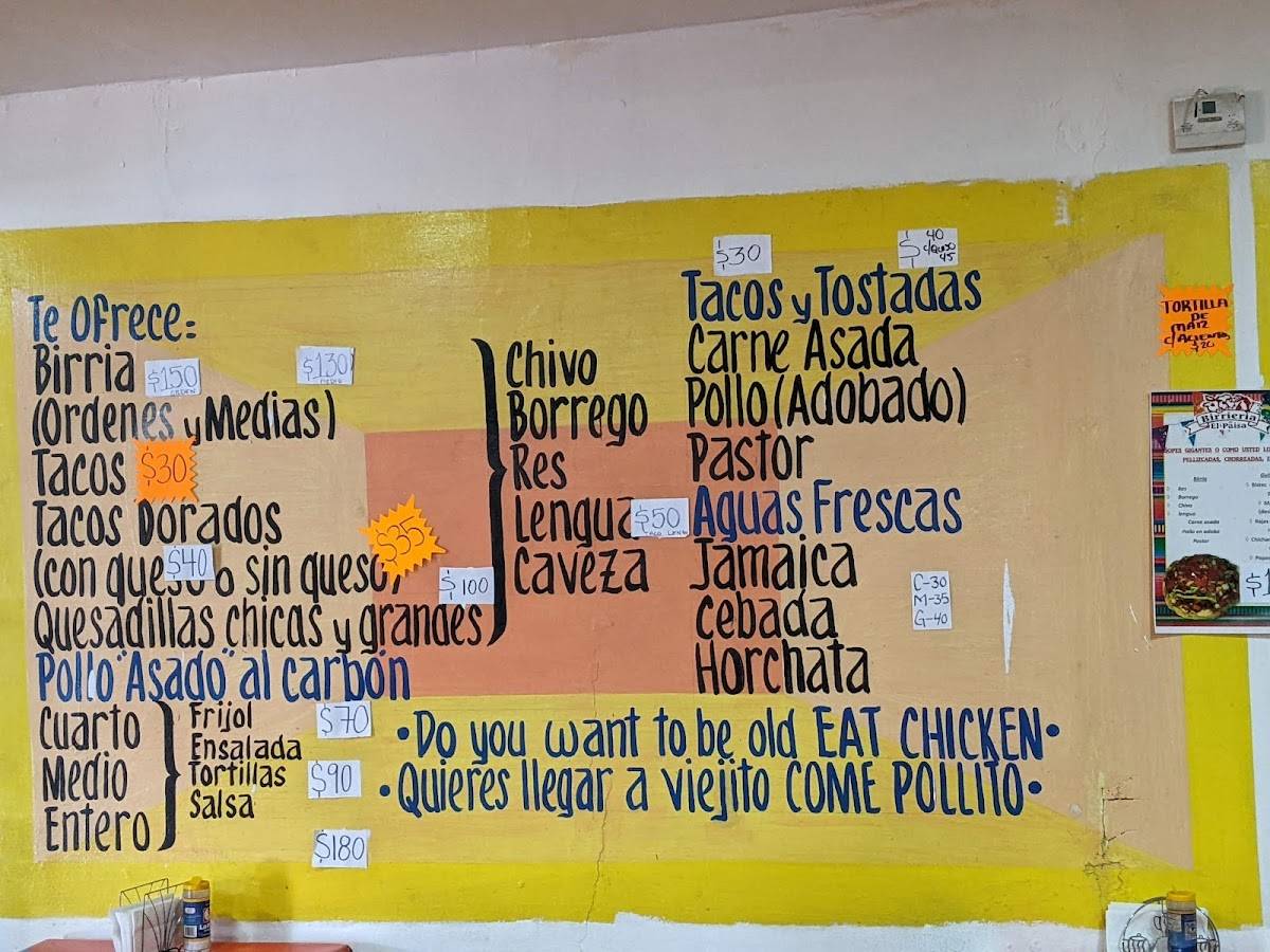 Menu at Birrieria el Paisa restaurant, Los Algodones