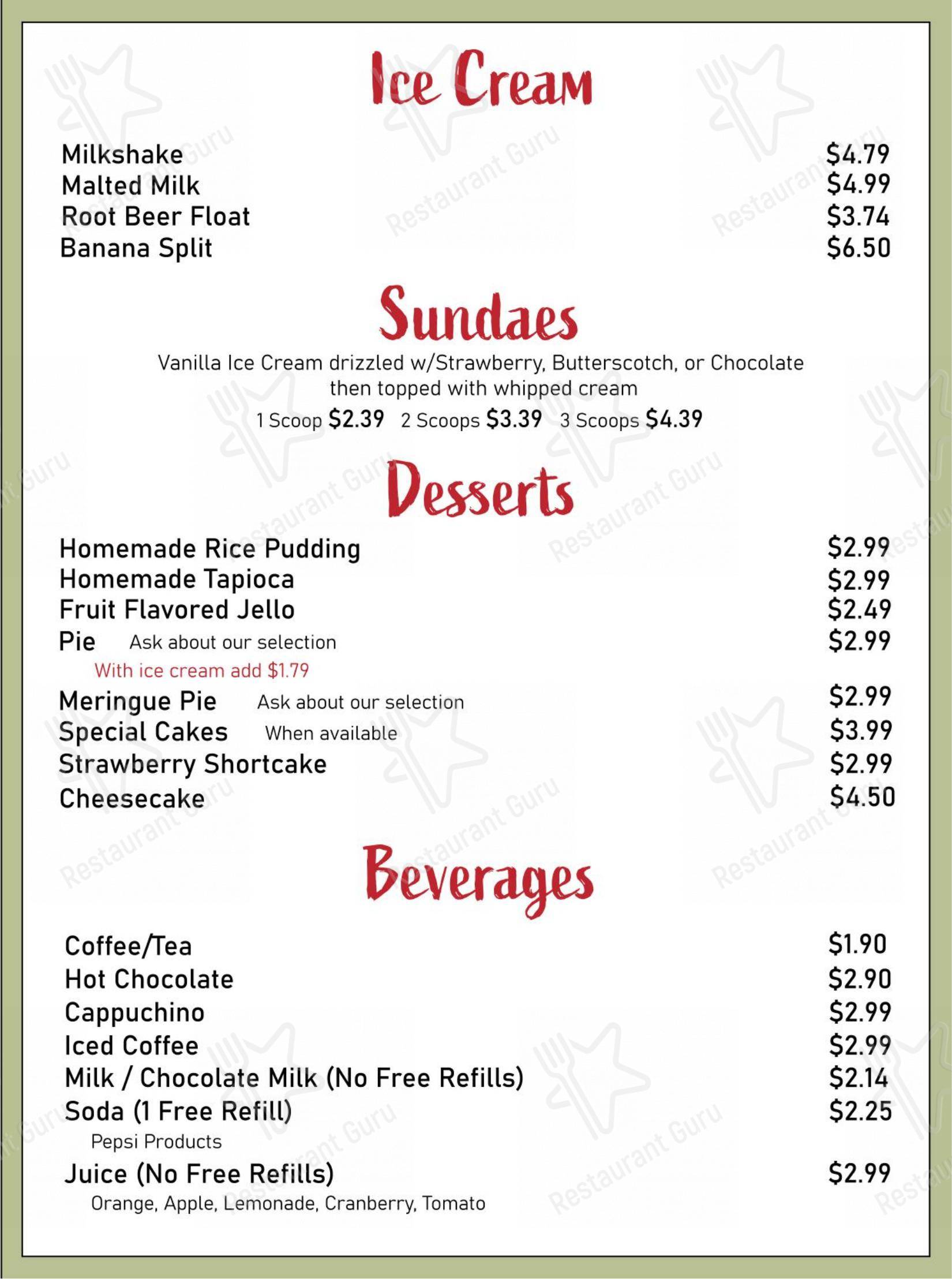Menu at Black Bear Family Restaurant, Appleton
