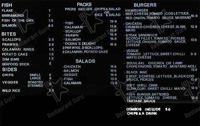 Menu at Black Cod restaurant, Docklands, 14/744 Bourke St