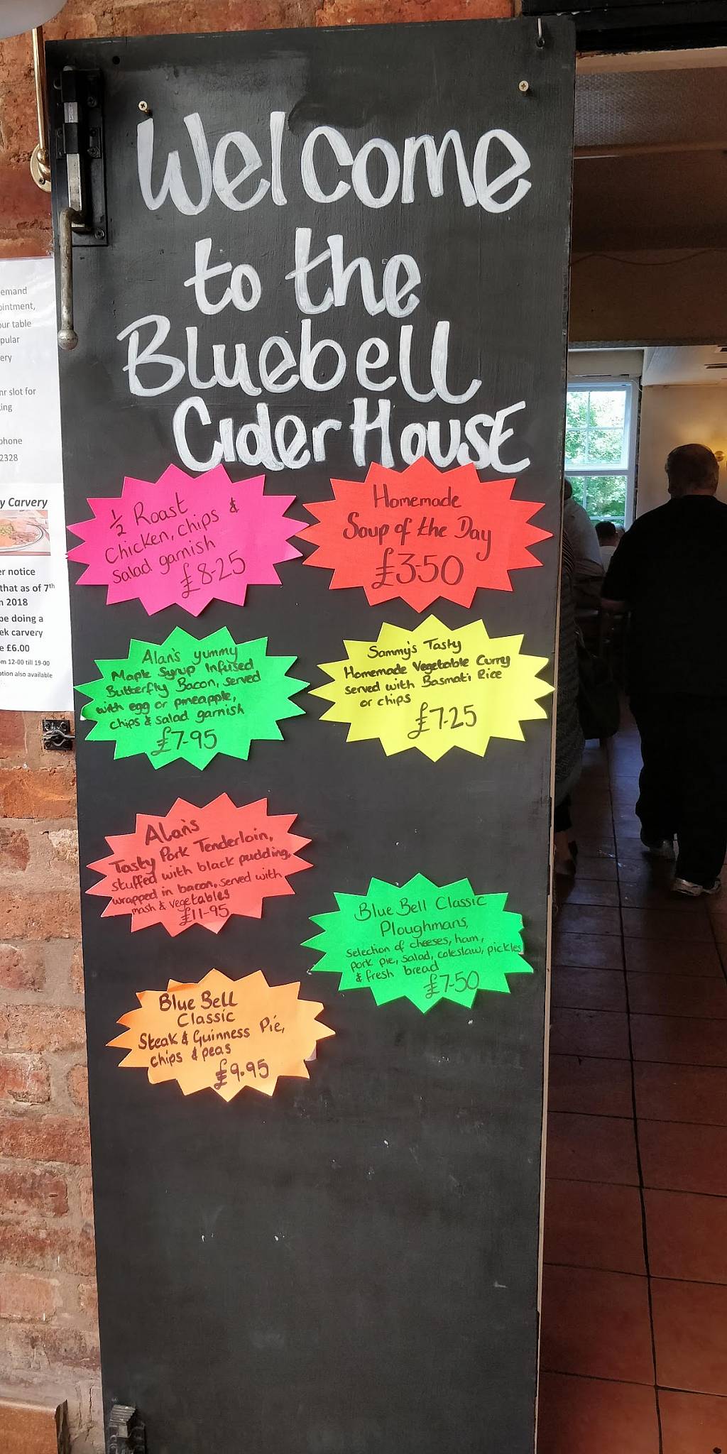 Menu at Blue Bell Cider House pub & bar, Solihull