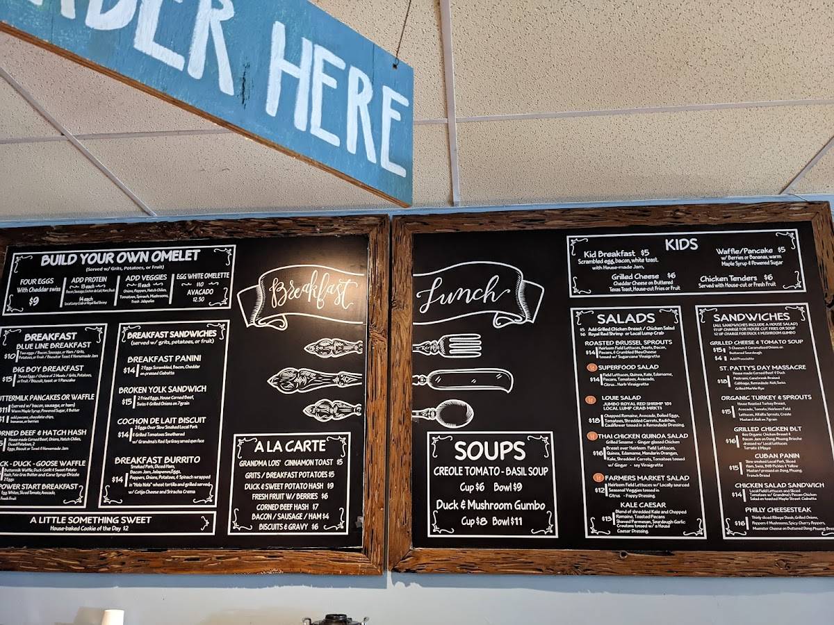 Menu at Blue Line Sandwich Co. cafe, Metairie, Metairie Rd