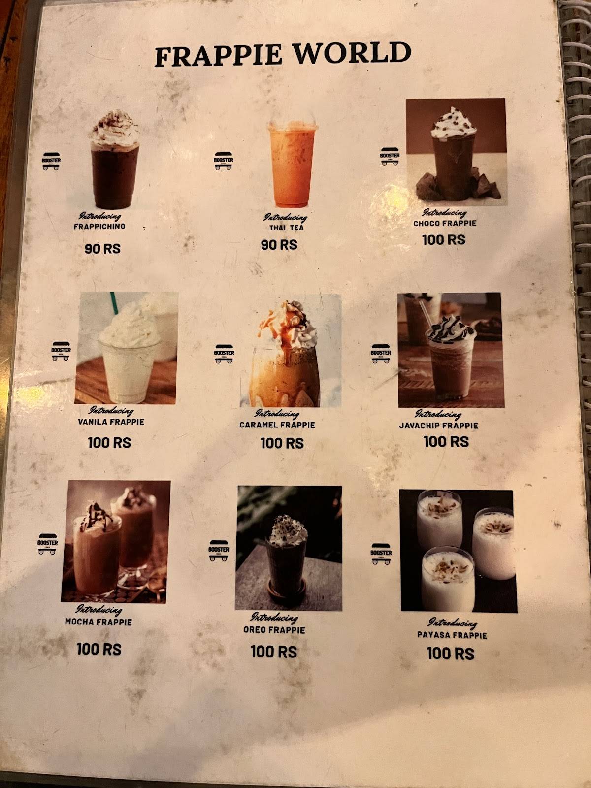 Menu at Booster Chaya Kottayam, Kottayam