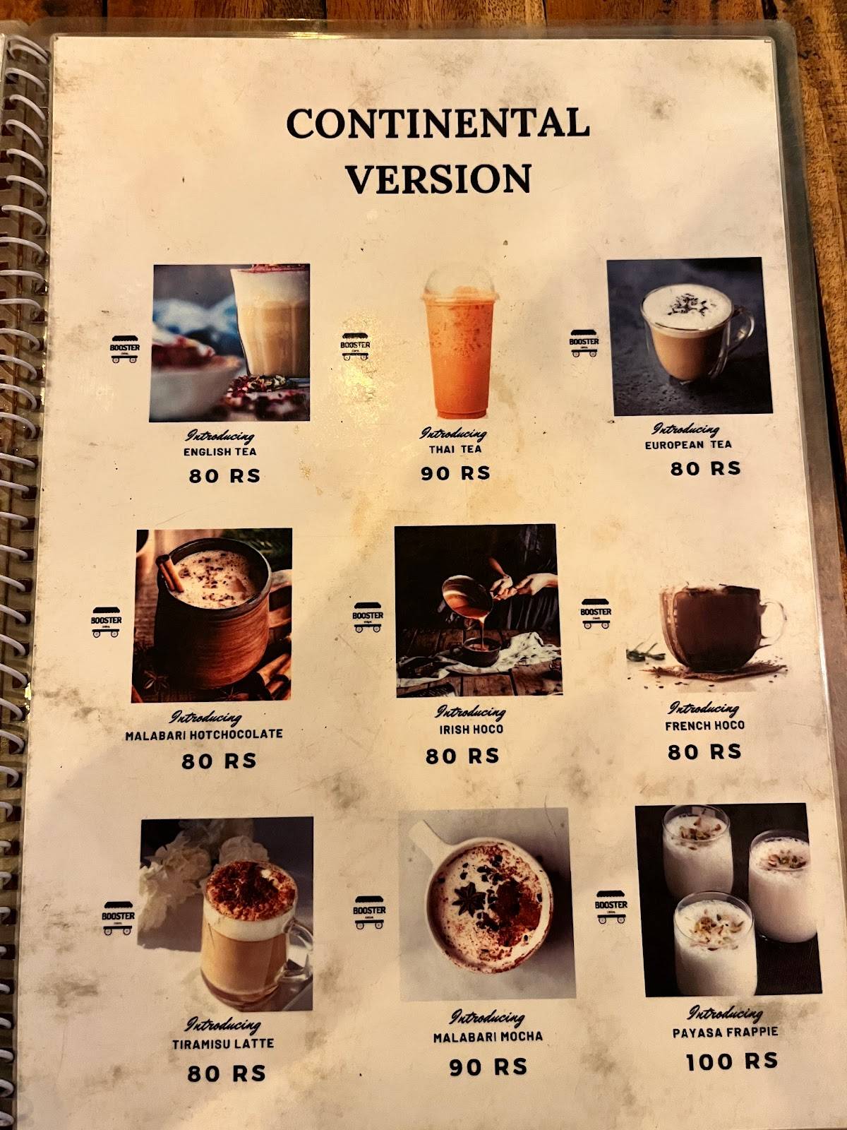Menu at Booster Chaya Kottayam, Kottayam
