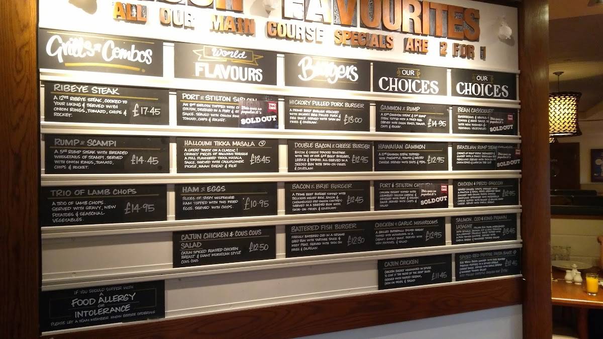 Menu at Sugar Mill restaurant, Bourne