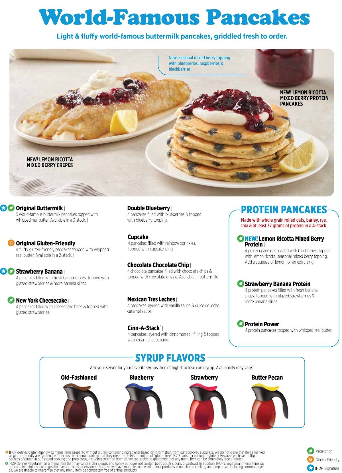 Menu at IHOP restaurant, Brampton