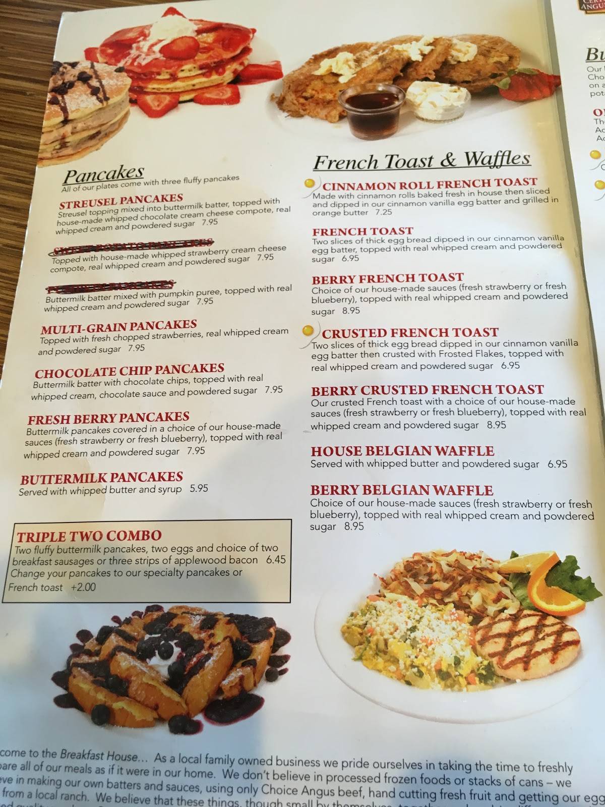 Menu at Breakfast House restaurant, El Cajon