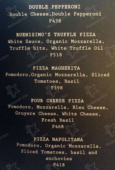 Menu at Buenisimo By Cafe Ysabel, Quezon City, 24 Sct. Tuason St