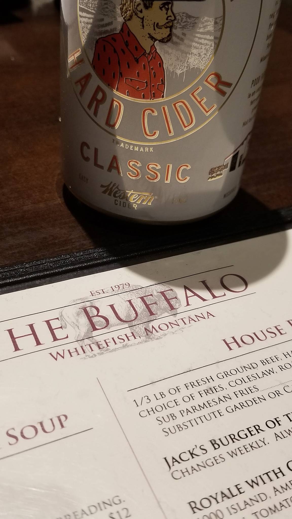 Menu at Buffalo Cafe, Whitefish