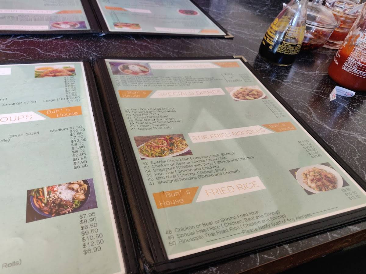 Menu at Bun's House Restaurant, Saskatoon