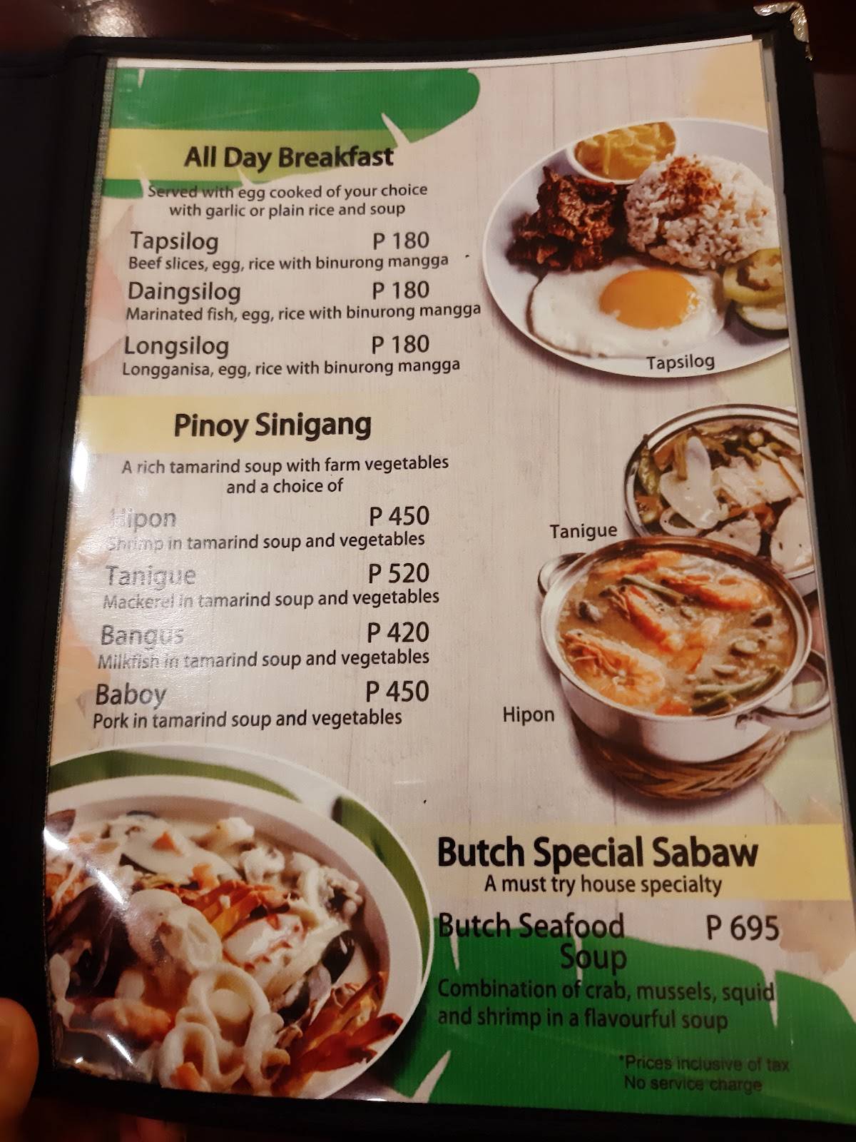 Menu at Butch Seafood & Grill Restaurant, Lipa