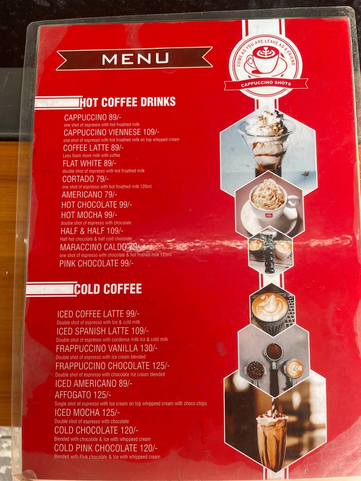 Menu at CAPPUCCINO SHOTS, Ballari