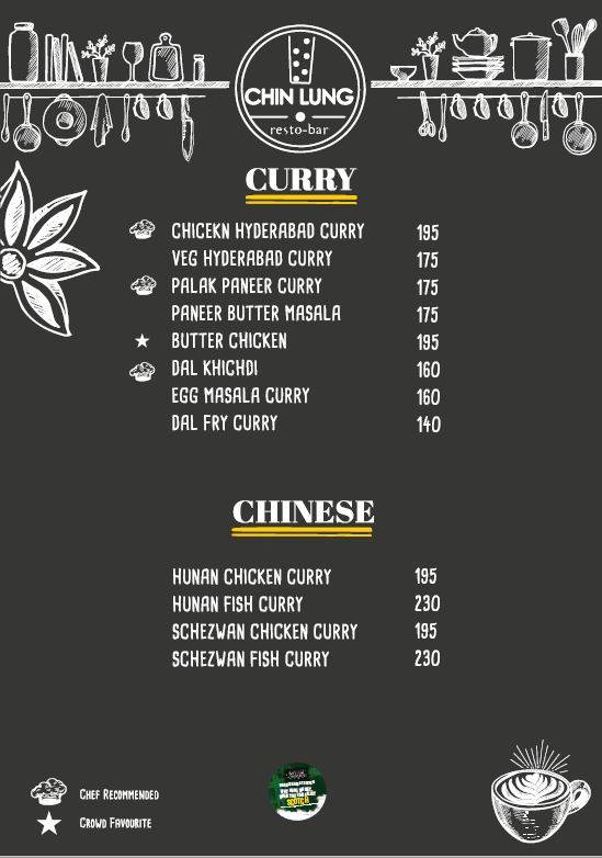 Menu at CHIN LUNG RESTO-BAR, KORAMANGALA, Bengaluru