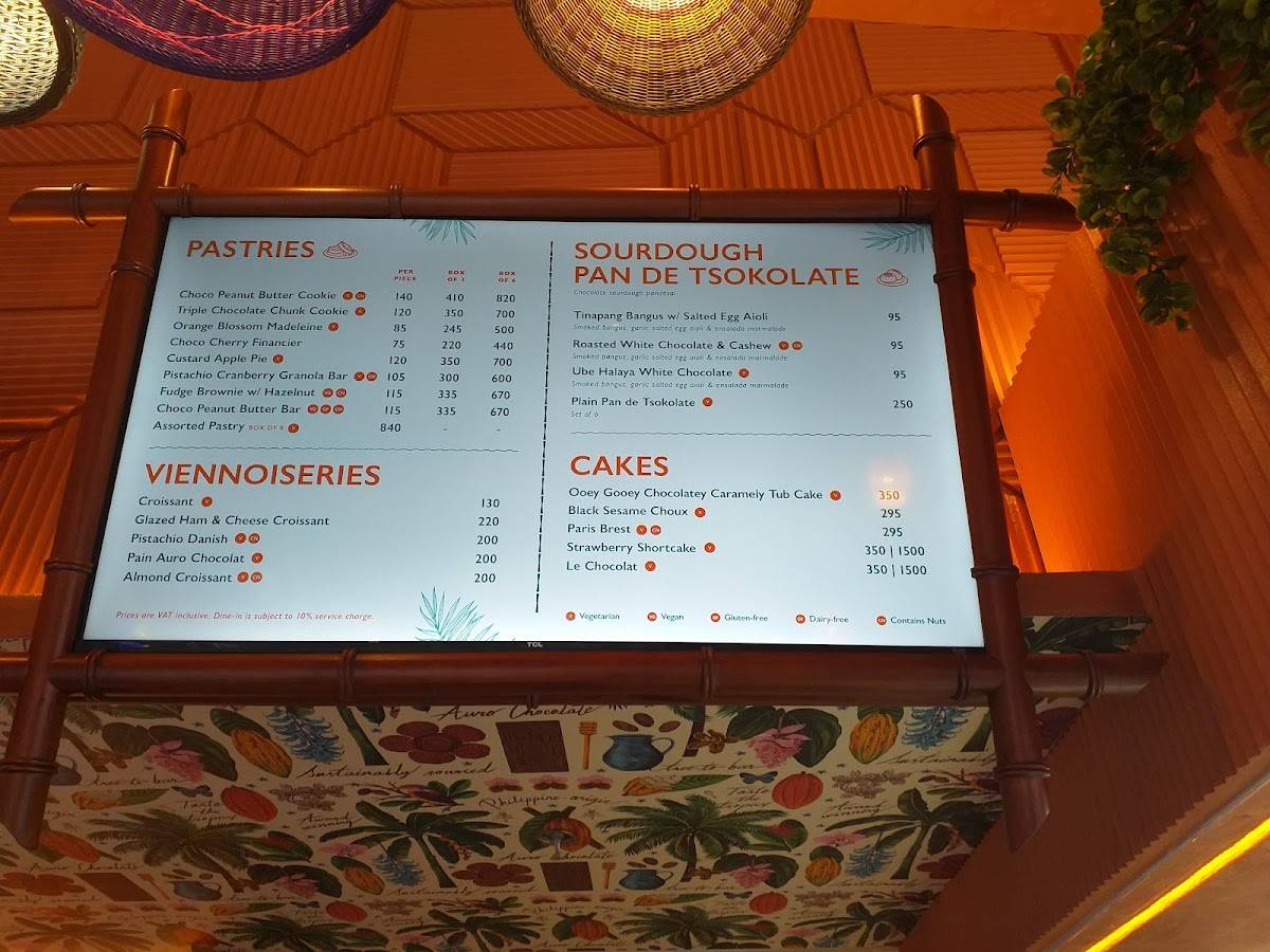 Carta de Auro Chocolate Cafe - BGC Flagship, Taguig