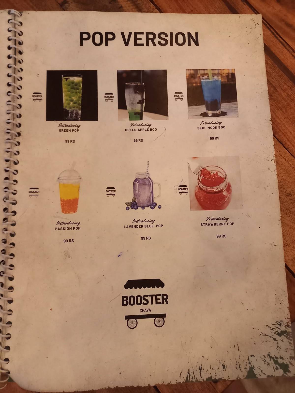 Menu at Booster Chaya Kottayam, Kottayam