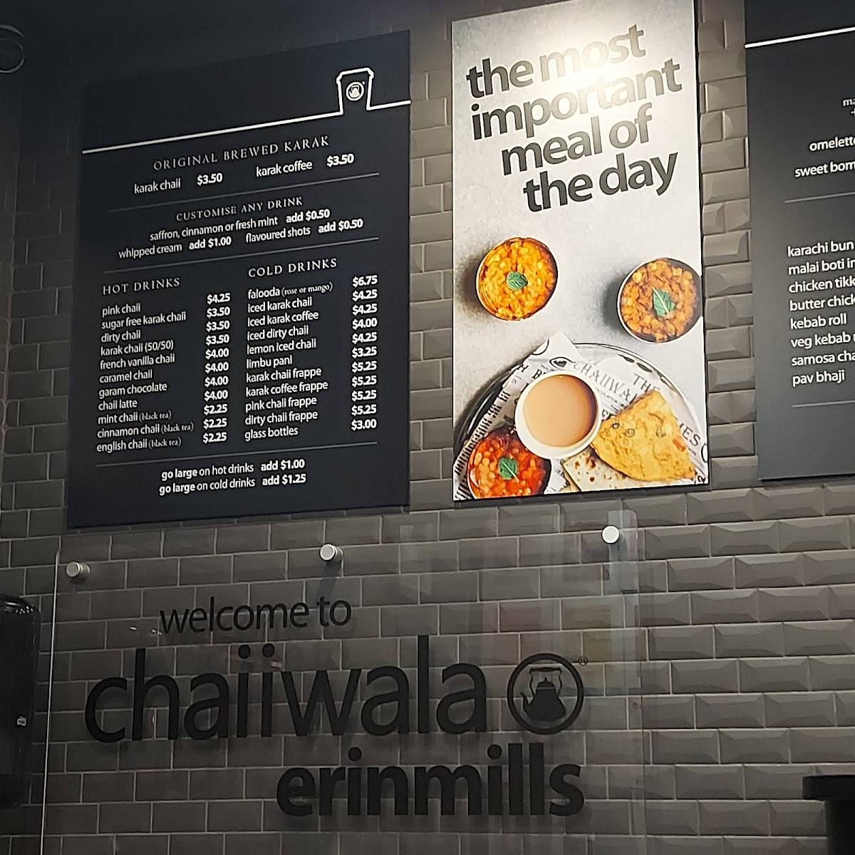 Carta del restaurante Chaiiwala Of London - Erin Mills, Mississauga