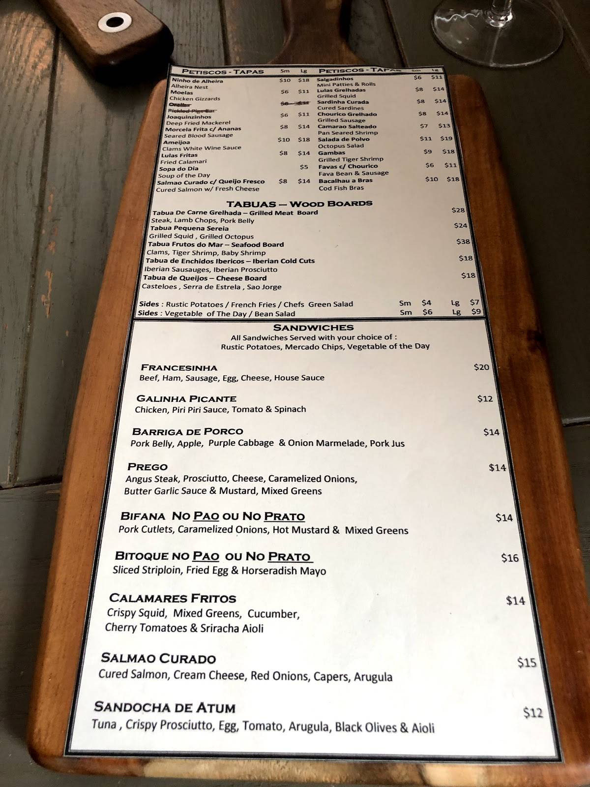 Menu at Mercado Restaurant, Toronto