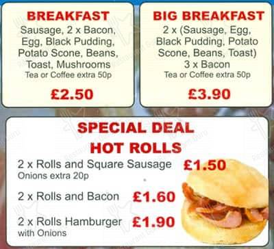 Menu at Rumbling Tum cafe, Glasgow