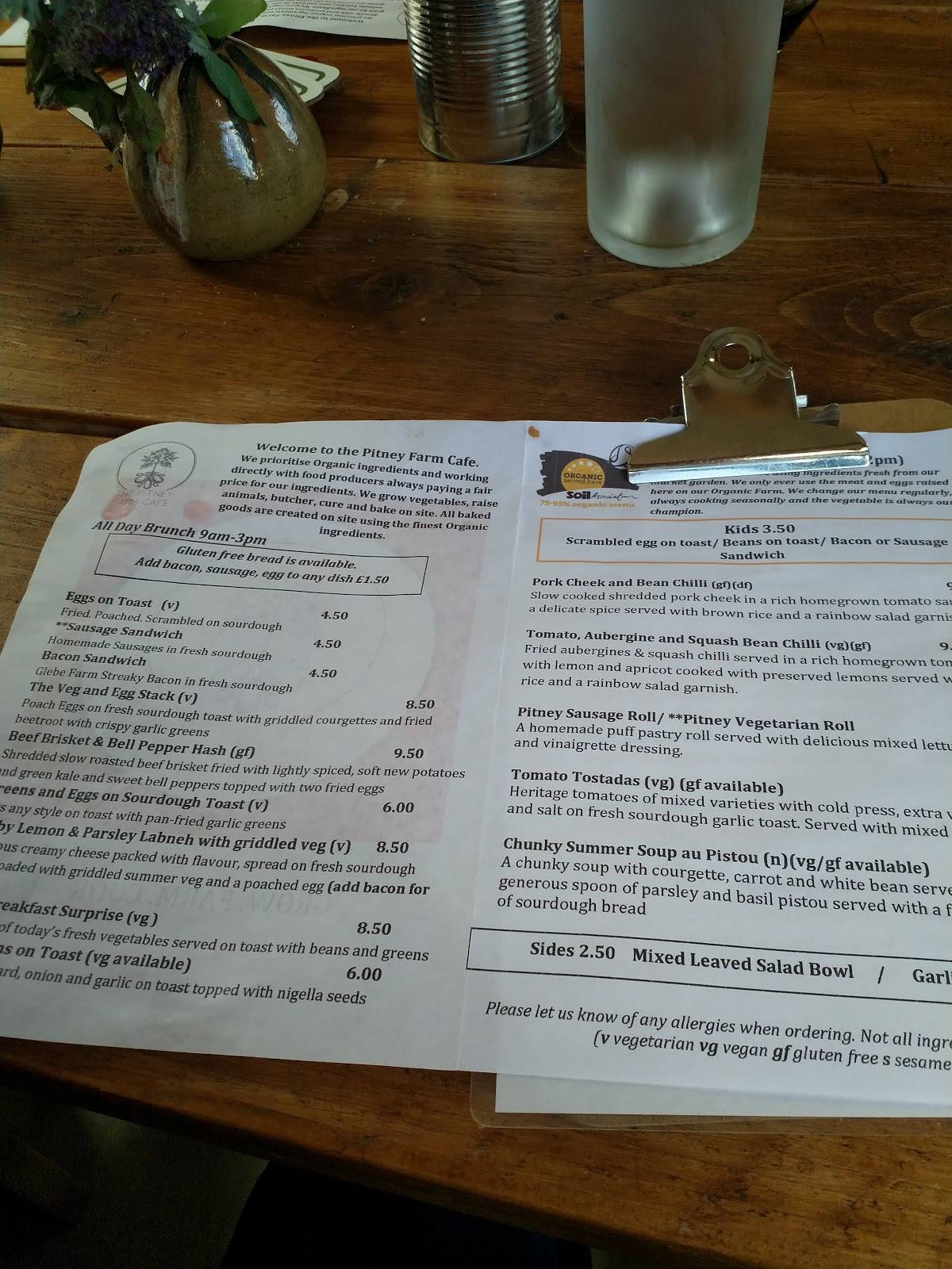Menu at The Courtyard Cafe, Somerton