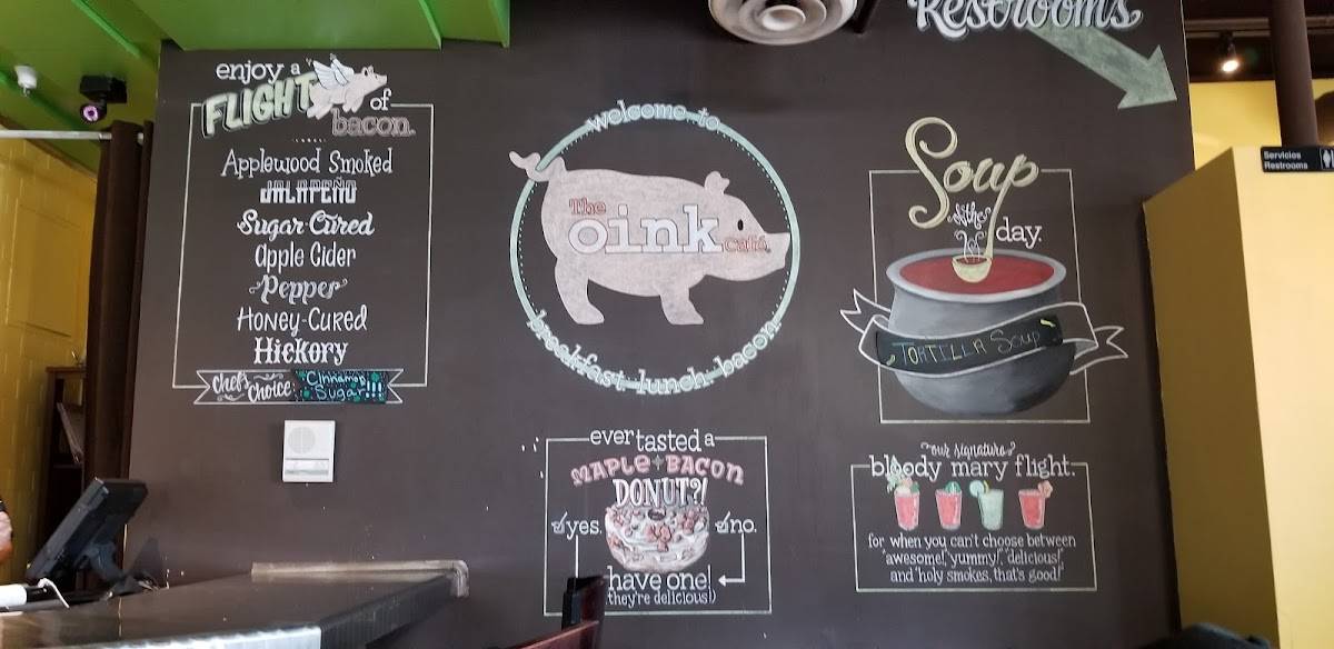 Menu at The Oink Cafe, Tucson