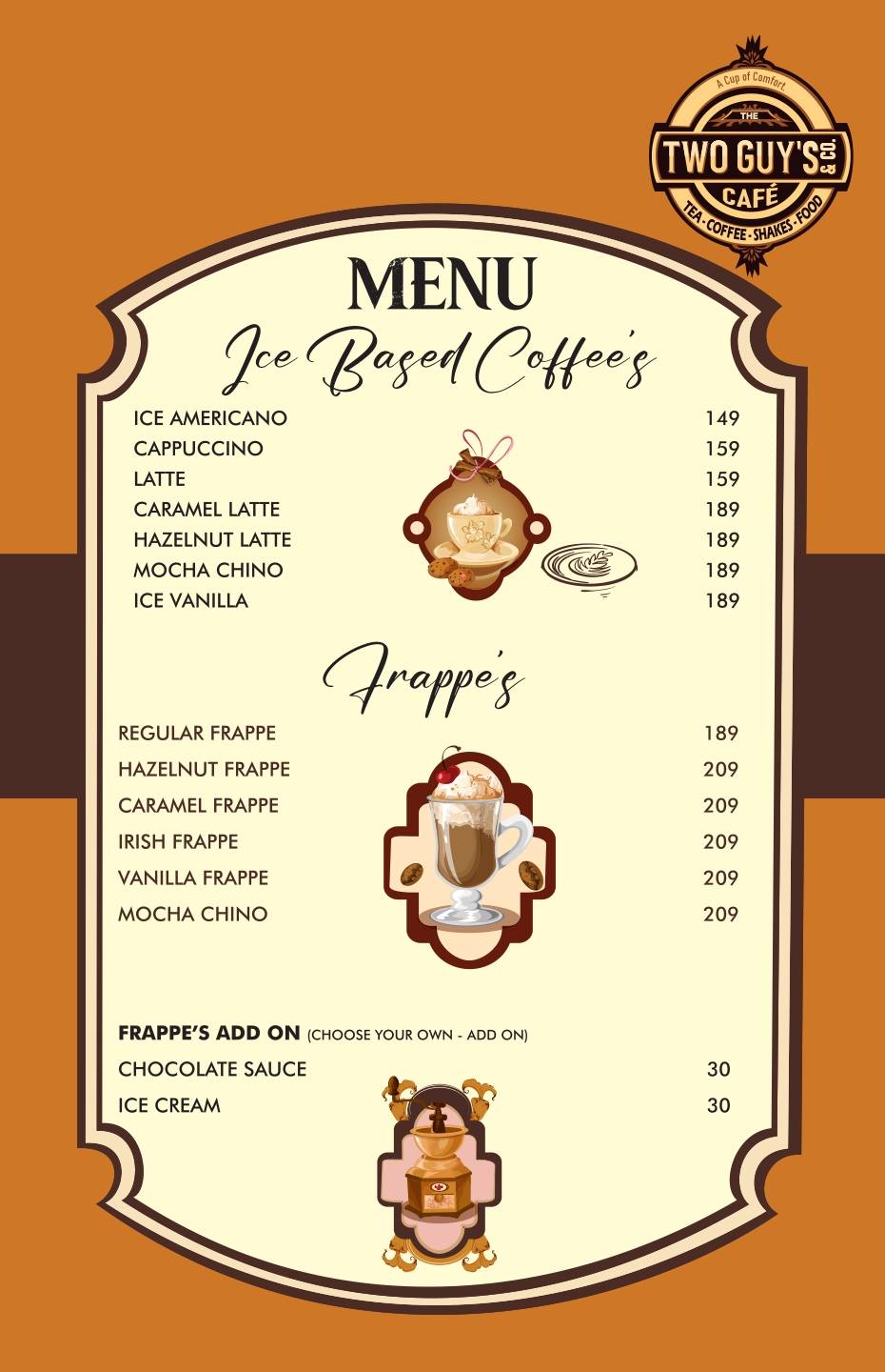 Menu at Two Guys & Co Cafe, Hyderabad