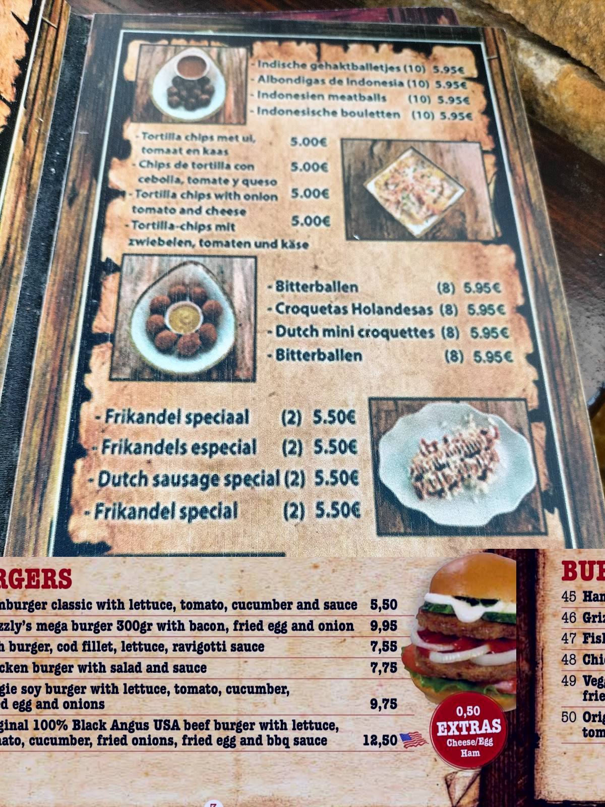Menu at BAR RESTAURANT GRIZZLY'S., Calp