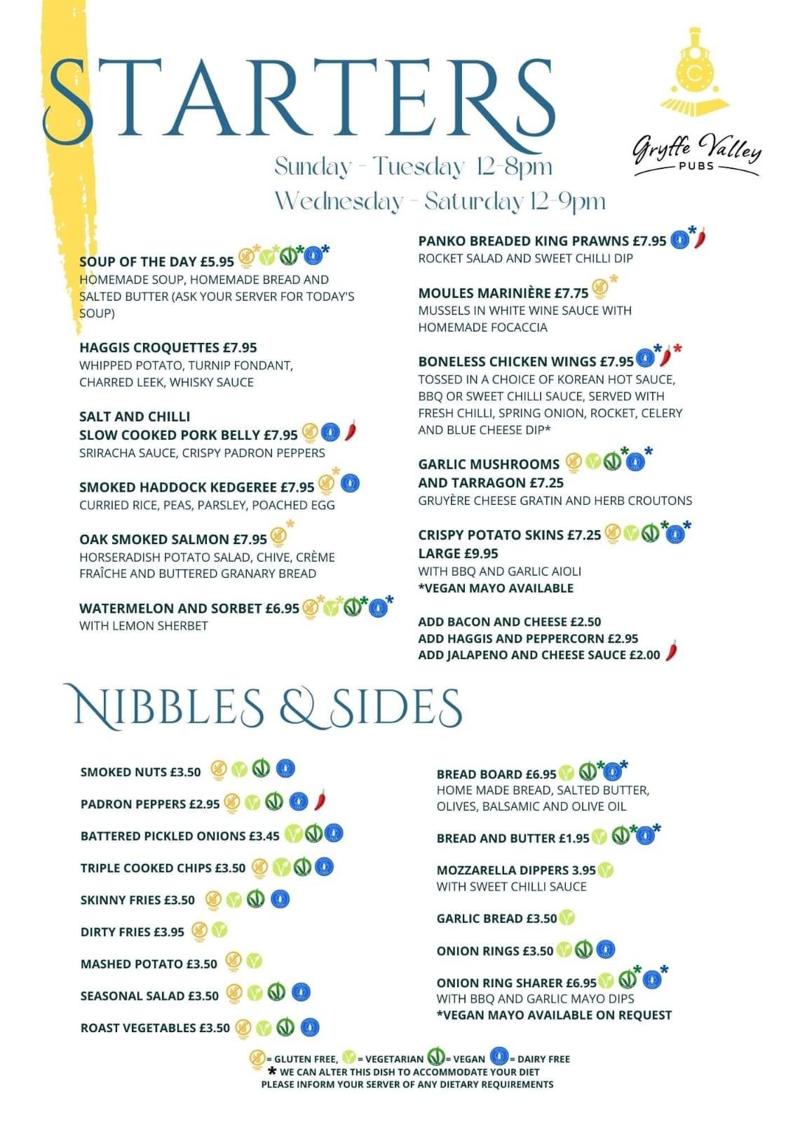 Menu at Carriages pub & bar, Kilmacolm