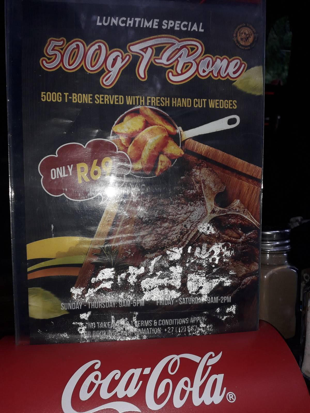 Menu at Ridgeback Village Restaurant, Pretoria, 129 South St
