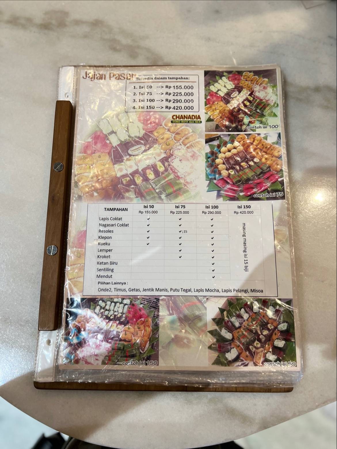 Menu at Chanadia Bakery & Kitchen, Semarang