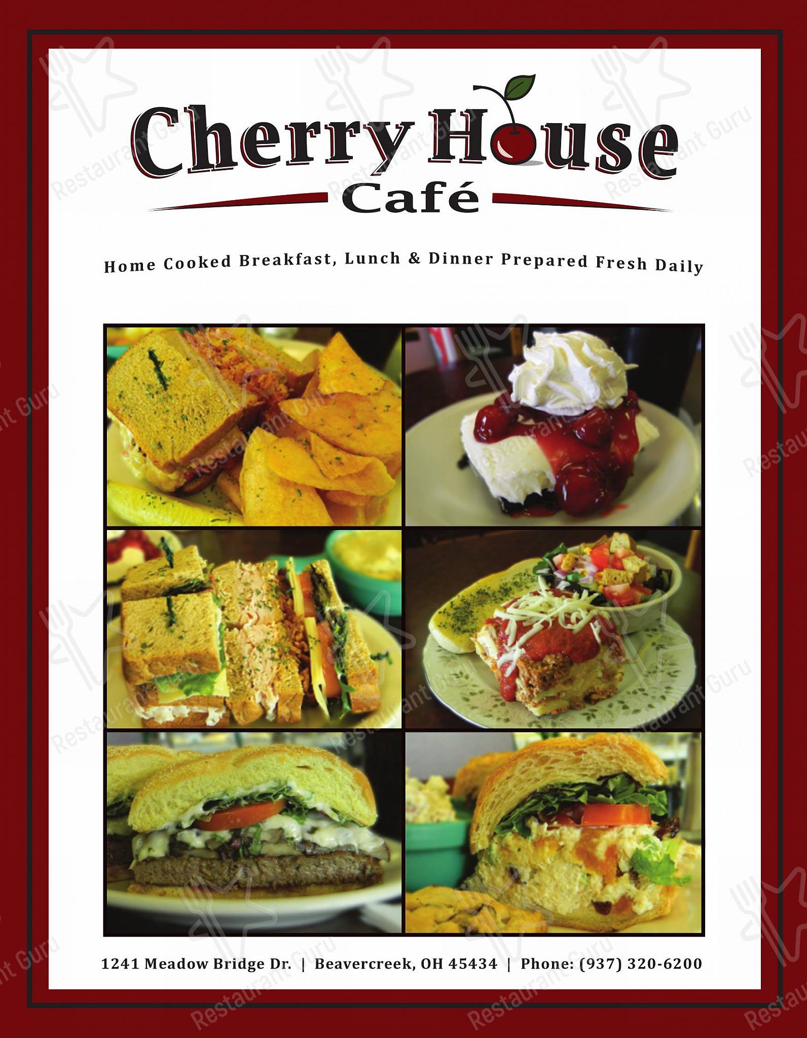 Menu at Cherry House Cafe, Beavercreek, Meadow Bridge Dr