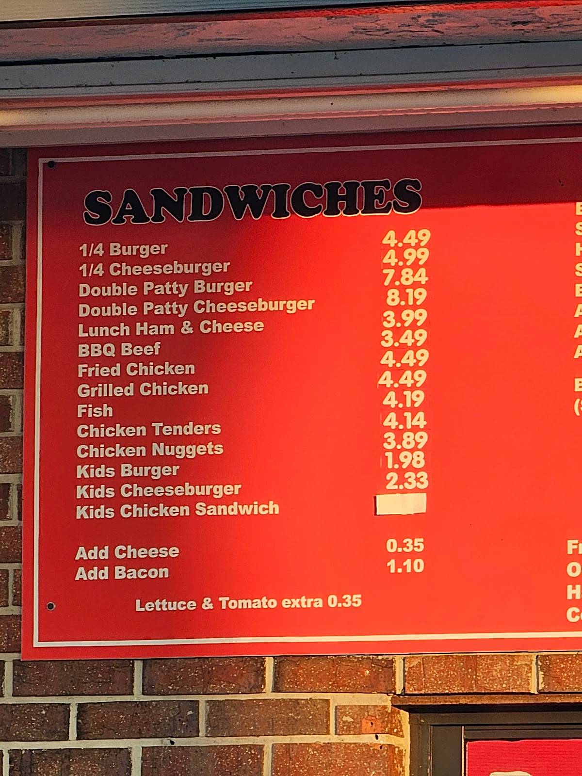 Menu at Burger House fast food, Chiefland, 15 Rodgers Blvd