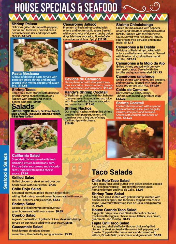 Menu at Chile Rojo Mexican Cuisine restaurant, Mount Airy