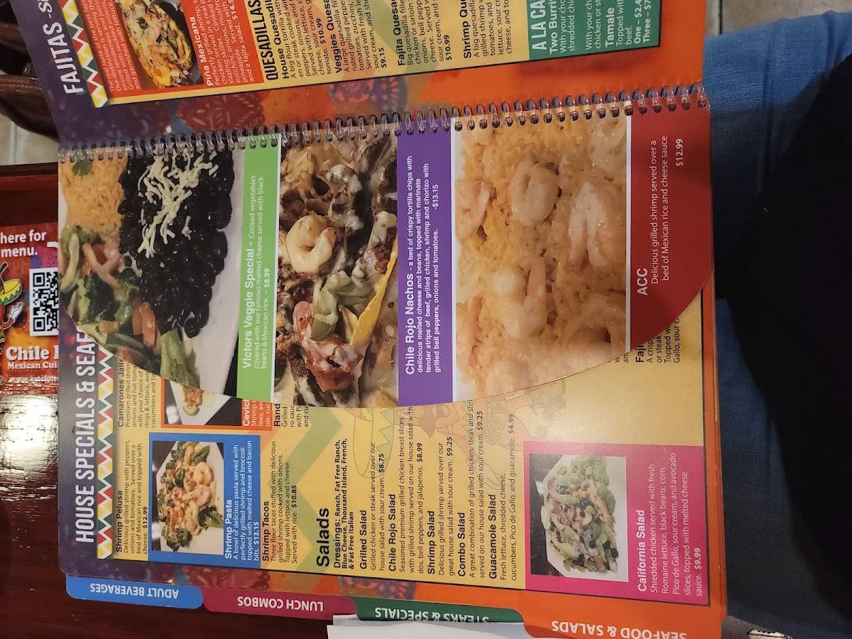Menu at Chile Rojo Mexican Cuisine restaurant, Mount Airy