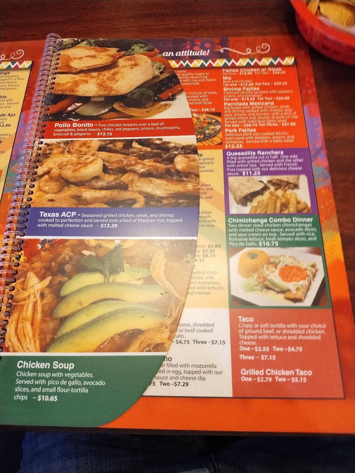 Menu at Chile Rojo Mexican Cuisine restaurant, Mount Airy