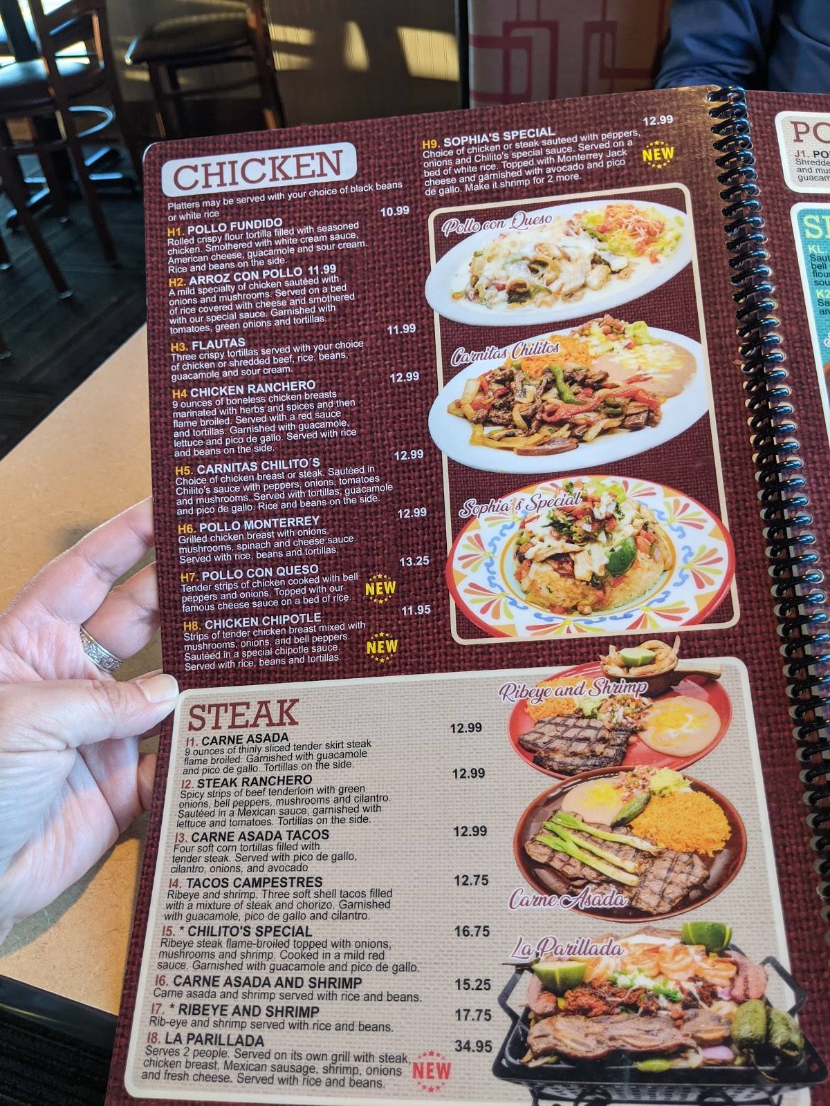 Menu at Chilito's Mexican Bar And Grill, Waterloo