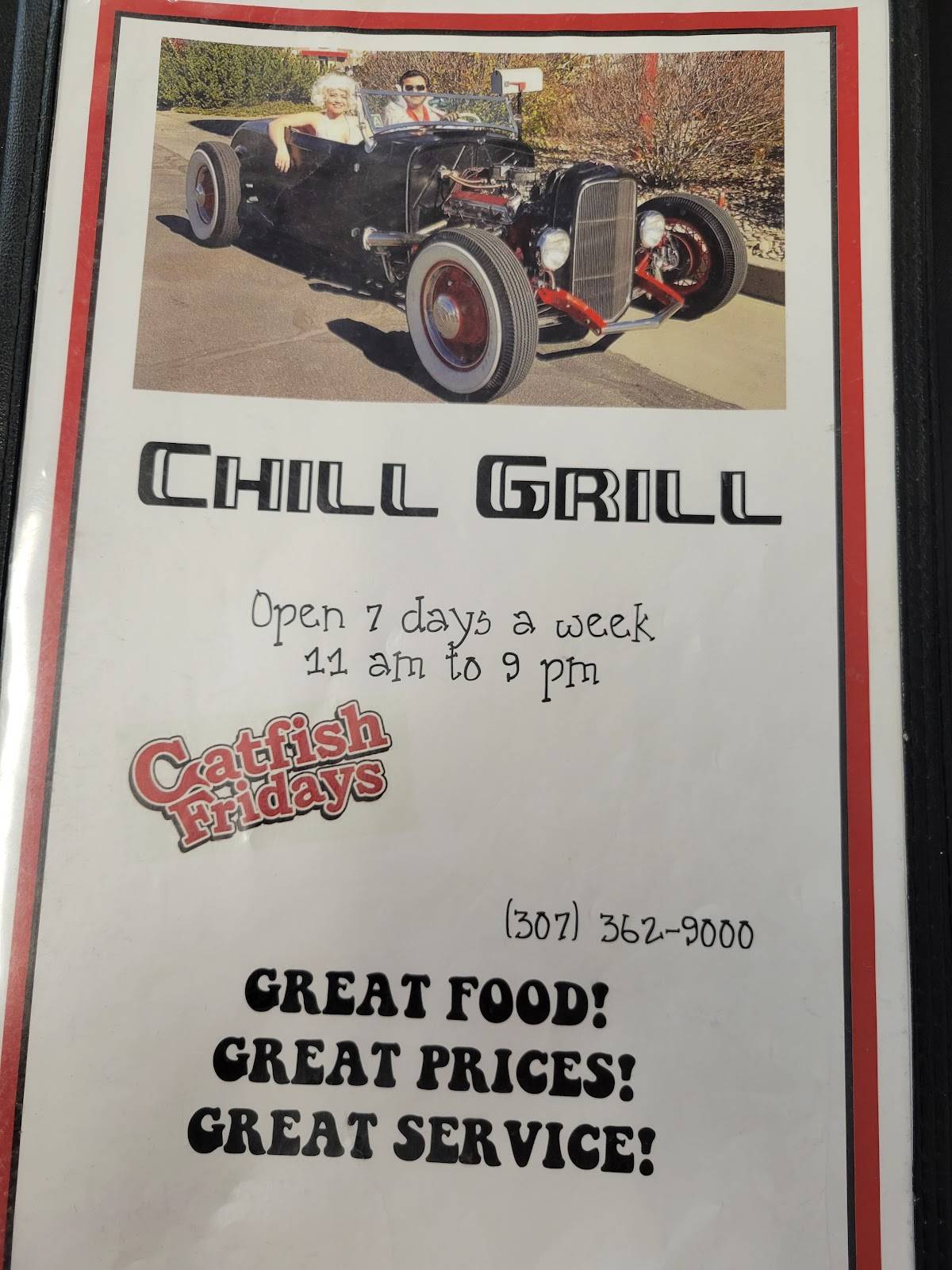 Menu at Chill Grill restaurant, Rock Springs, Elk St
