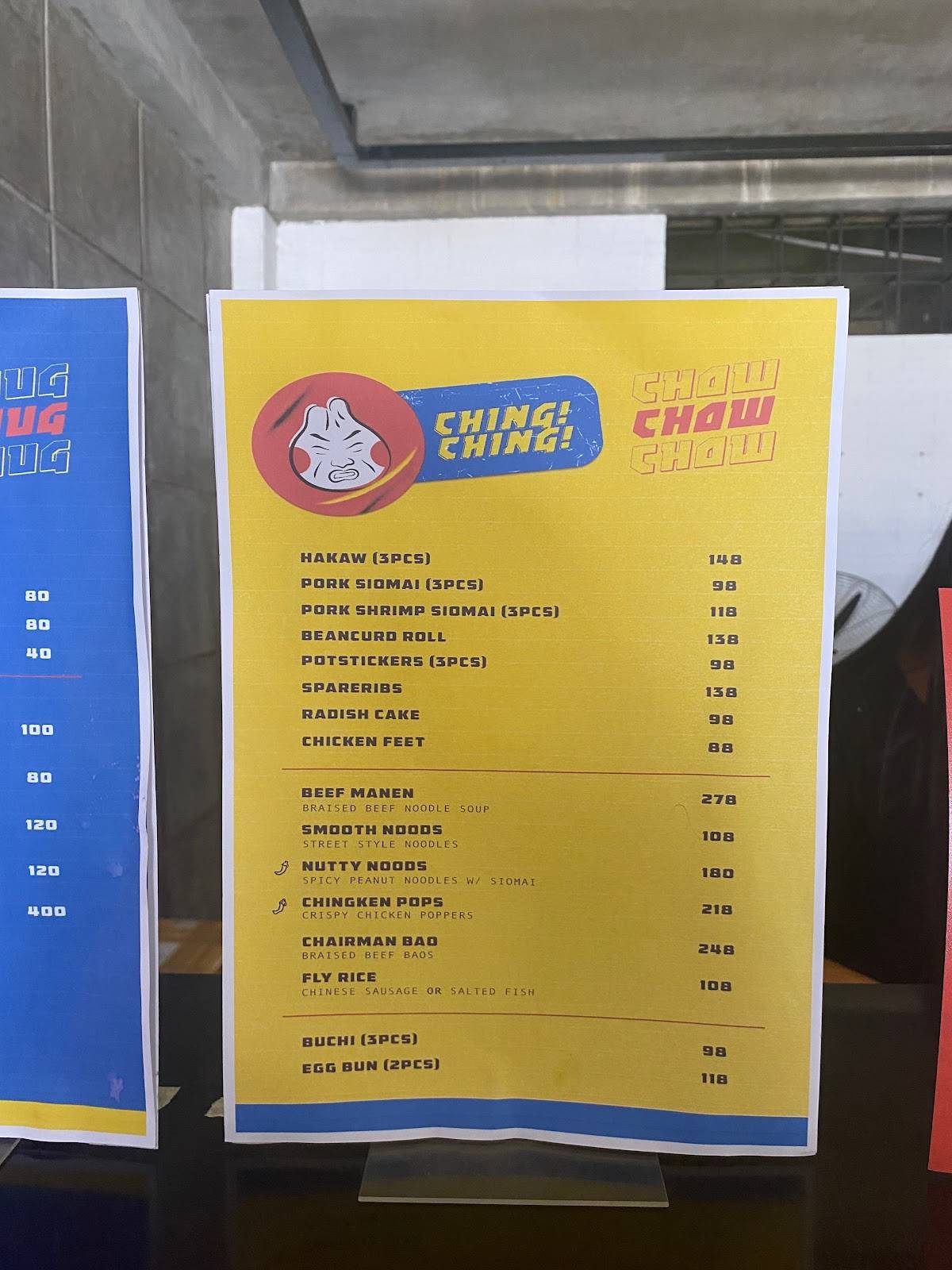 Carta del restaurante Ching Ching La Union, San Juan del La Unión