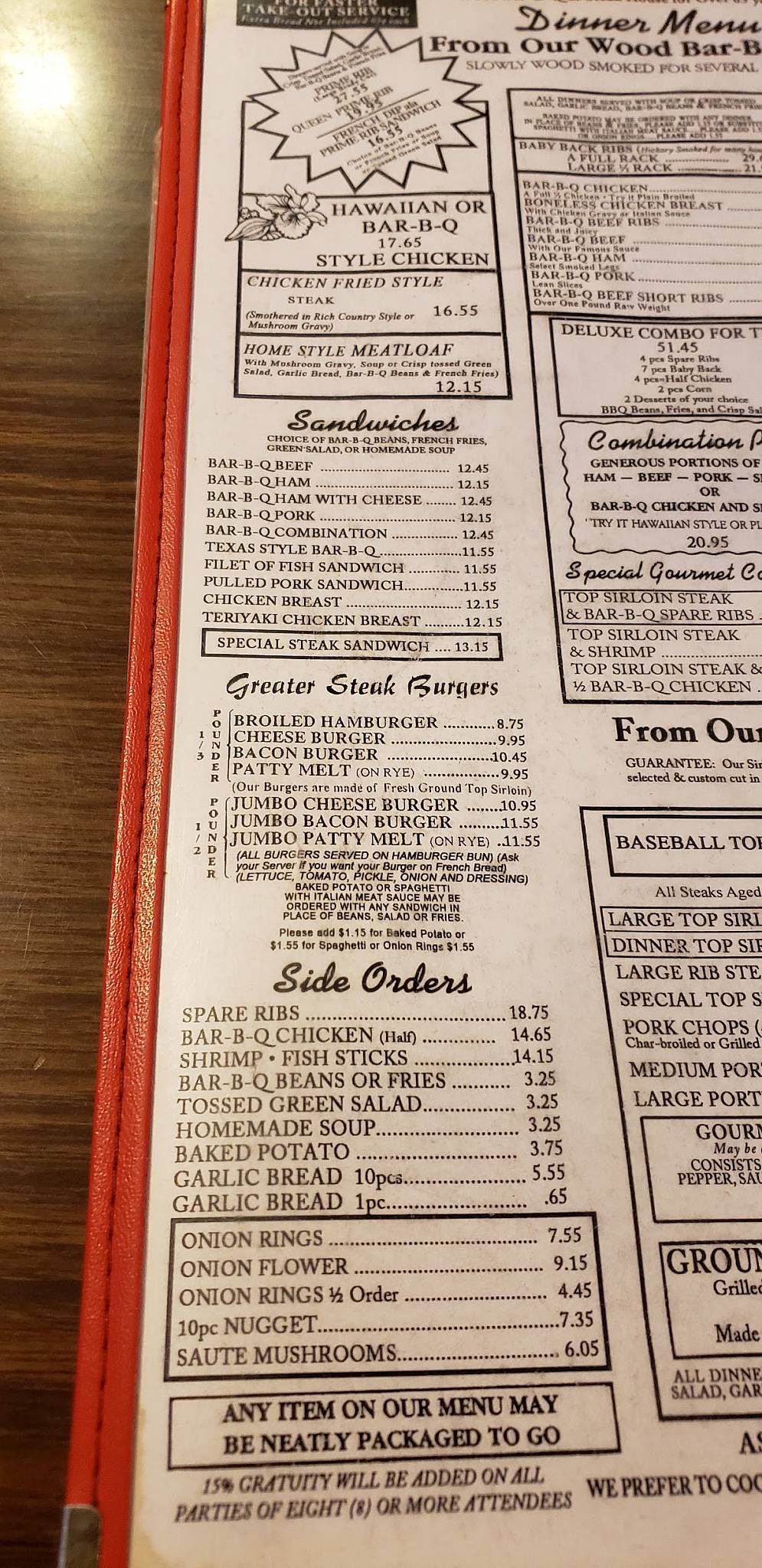 Menu at Chris & Pitts BBQ Restaurant, Bellflower